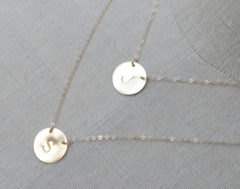 LARGE Disc Necklace Personalized Gold Disc Necklace Layering - Etsy