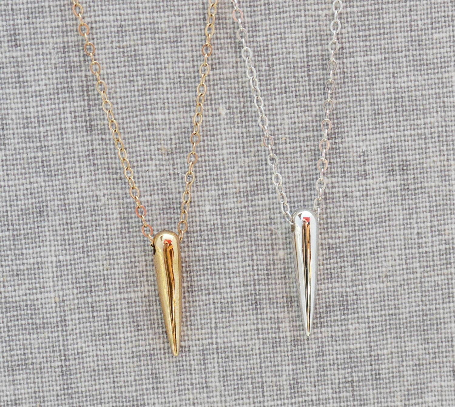 Spike Necklace/ Gold or Silver Layered Spike Necklace/ - Etsy