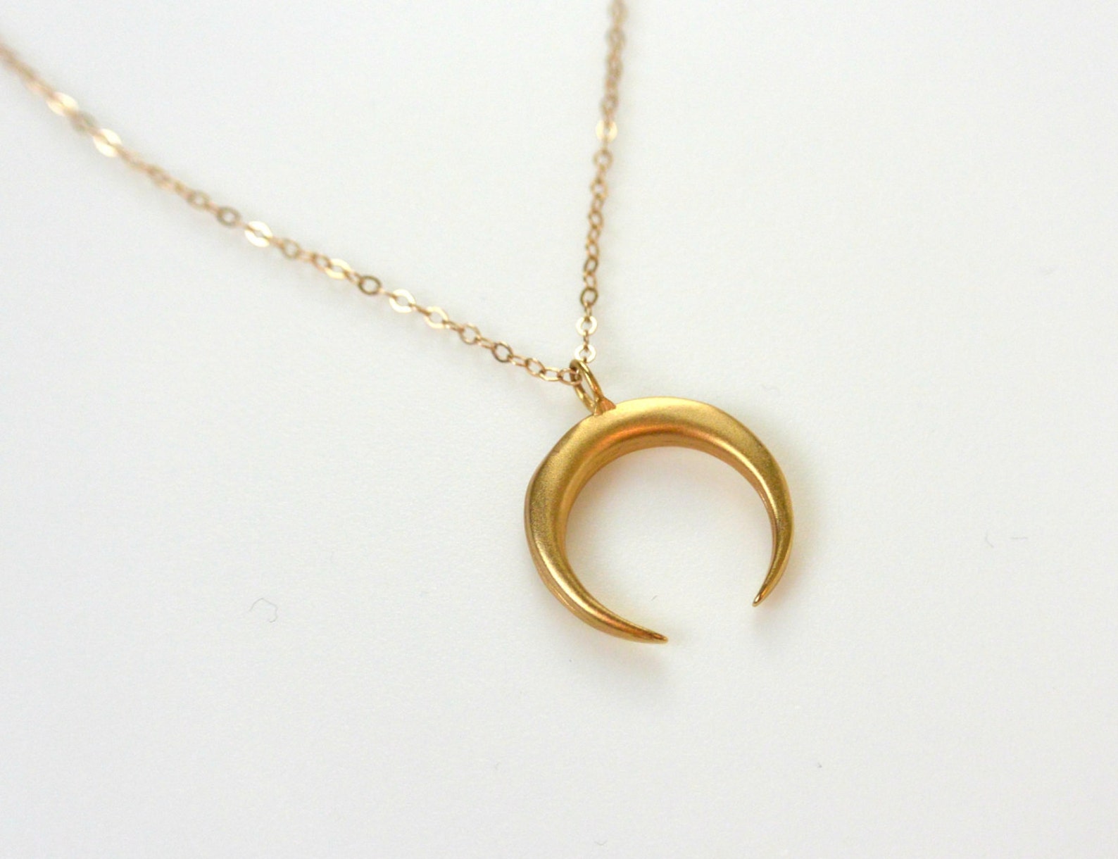 Gold Horn Necklace Tusk Necklace Double Horn Necklace Gold - Etsy