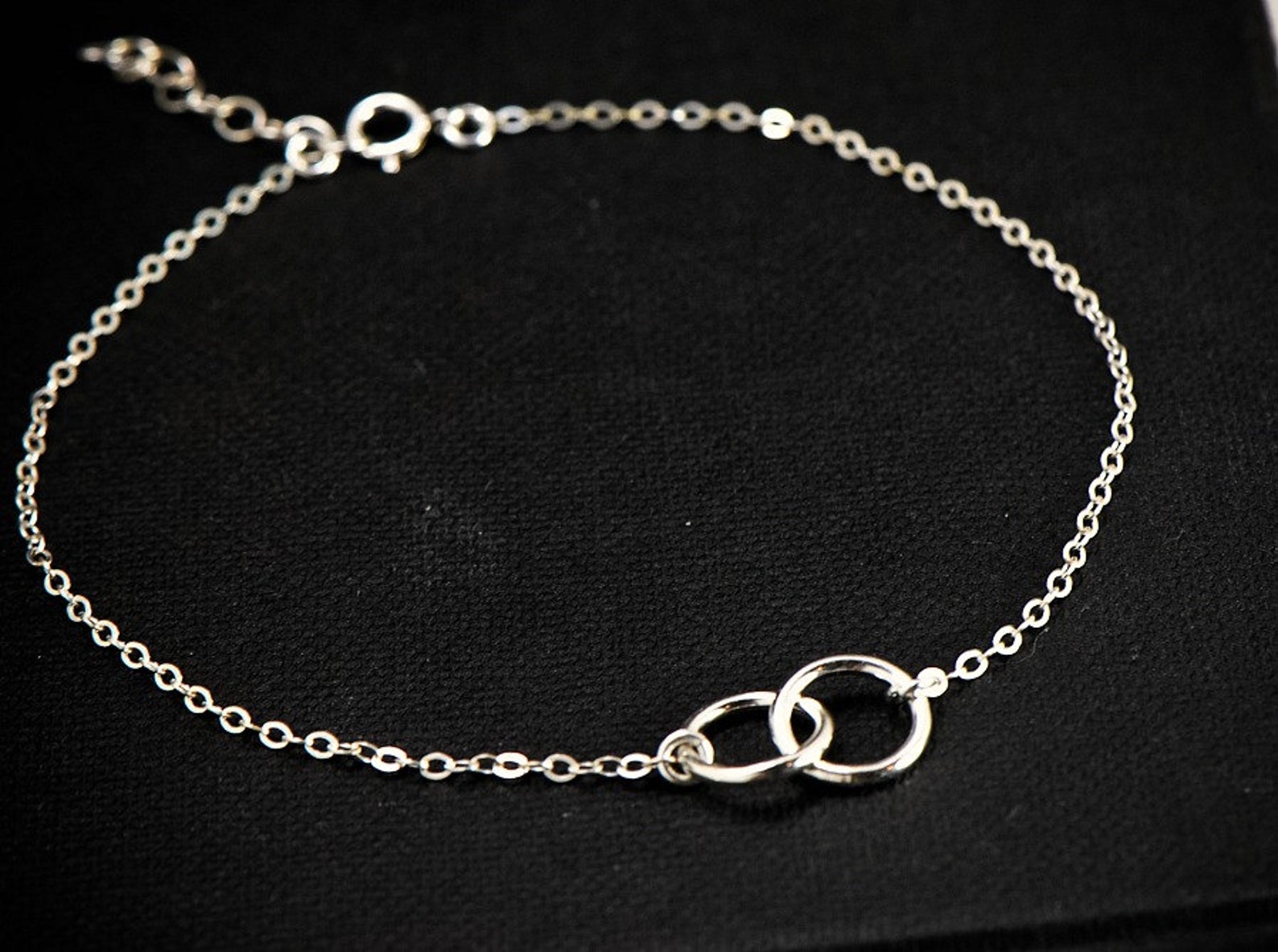 Solid Sterling Silver Interlocking Bracelet Bridesmaid - Etsy