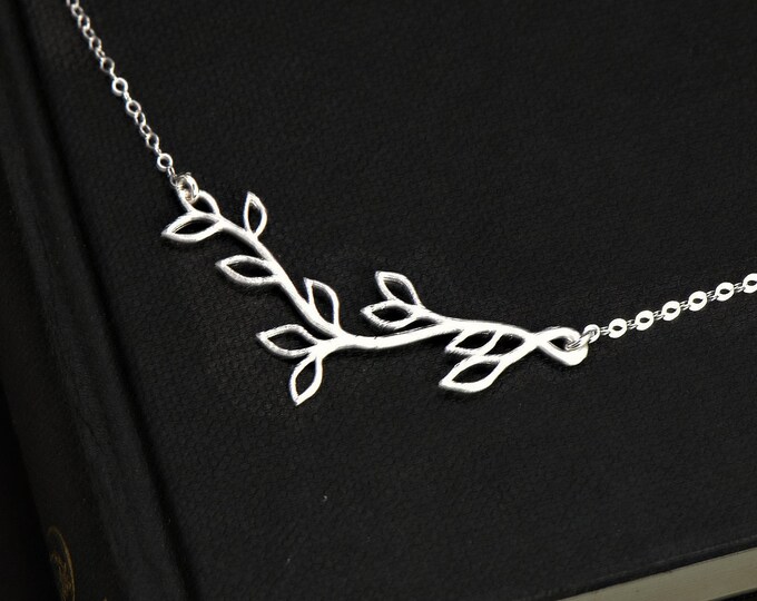 Branch Necklace Silver Gold Everyday Jewelry Mothers Gift - Etsy