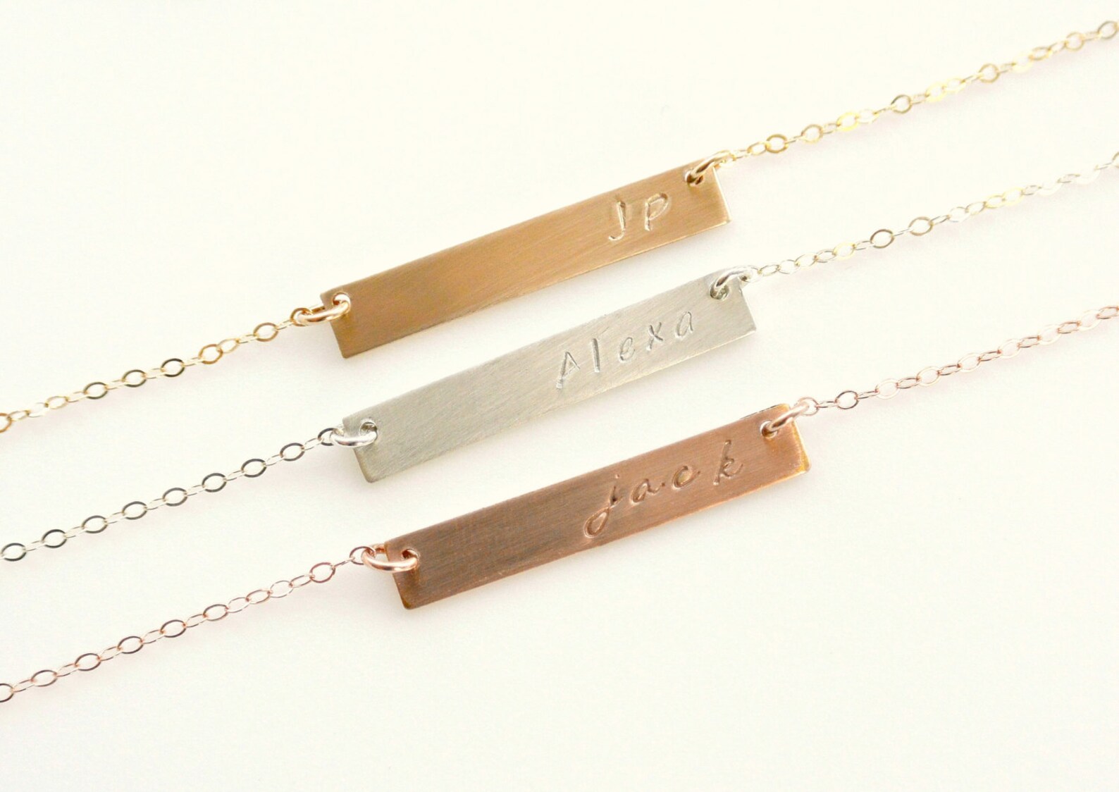 Personalized Name Necklace Gold Name Plate Necklace Rose - Etsy