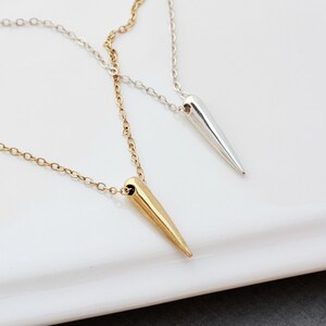 Spike Necklace/ Gold or Silver Layered Spike Necklace/ Minimalist ...