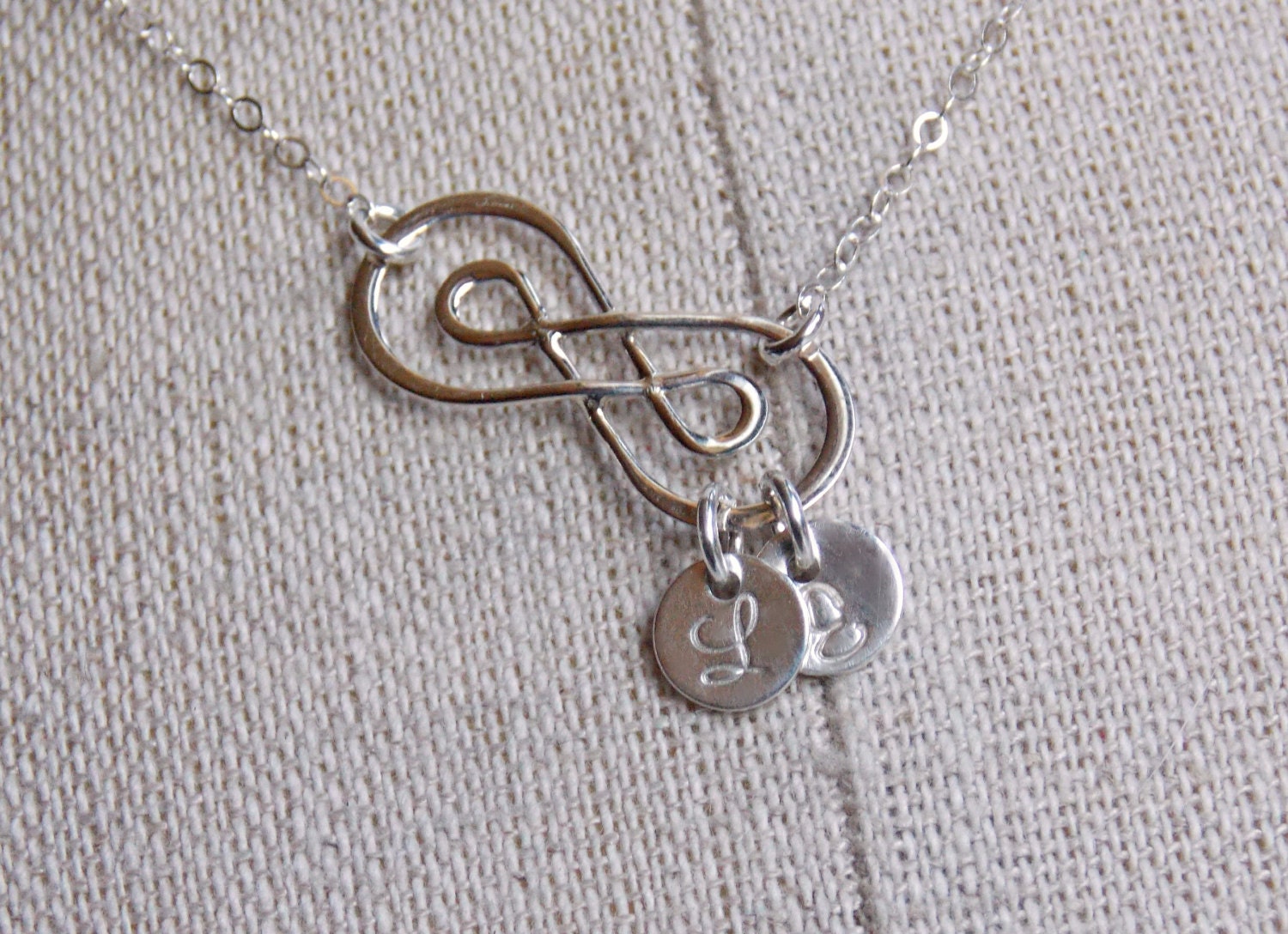 Personalized Double Infinity Necklace Sterling SILVER - Etsy