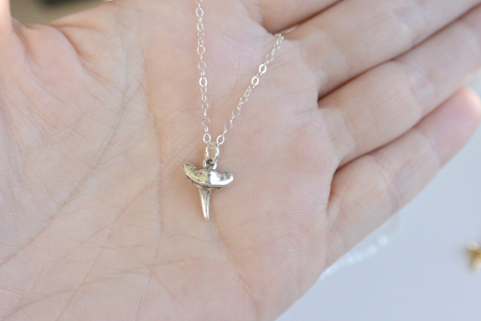 Tiny Shark Tooth Necklace Shark Tooth Jewerly Gold Silver - Etsy
