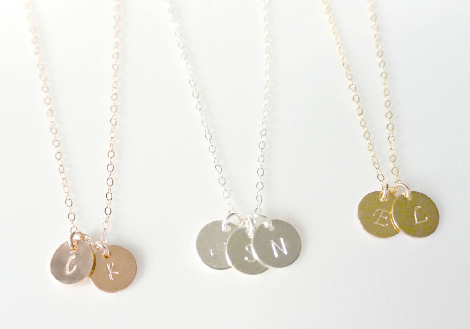 Initial Disc Necklace Monogrammed Initial Best Friends | Etsy