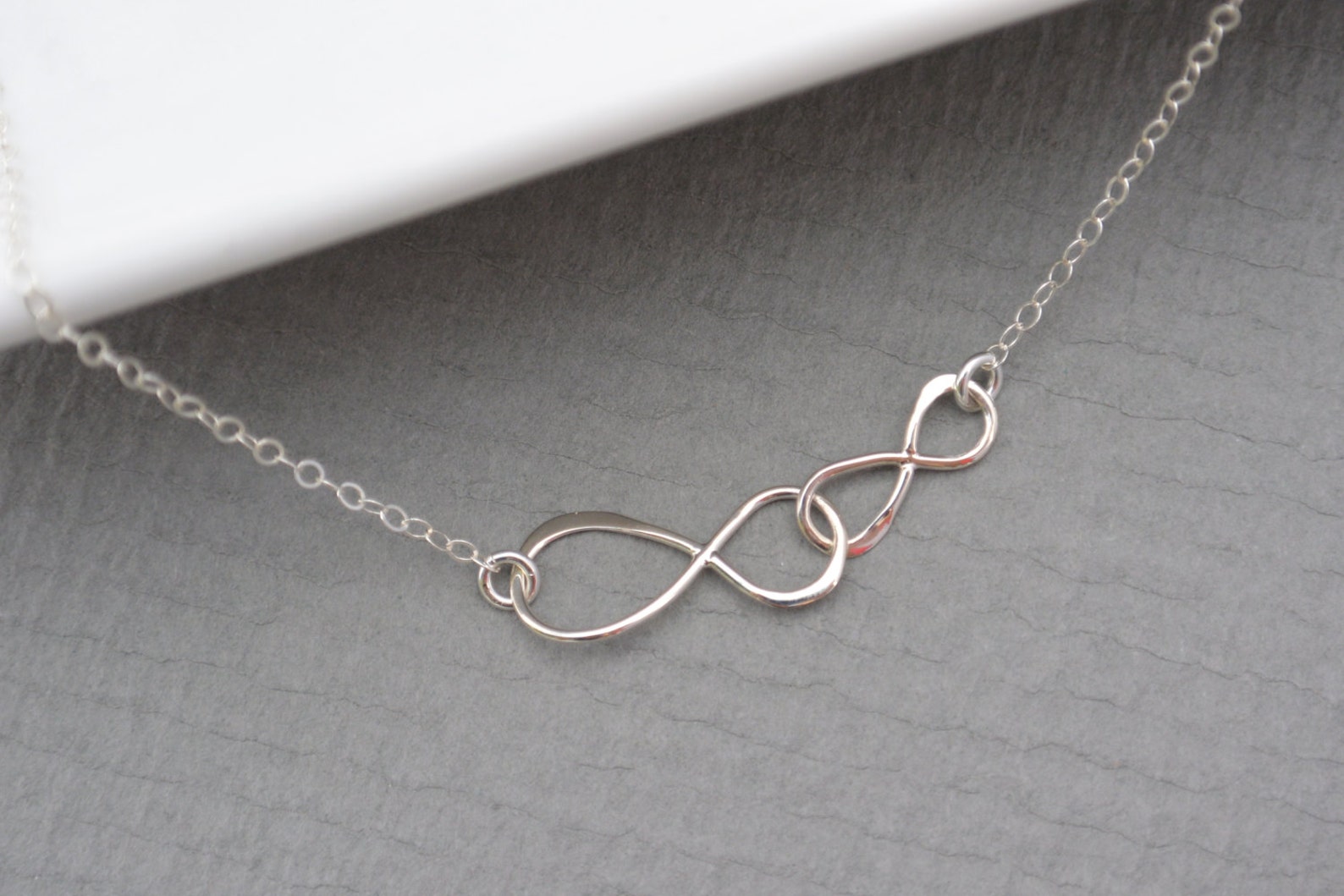 Sterling Silver Double Infinity Necklace Mother and Daughter - Etsy