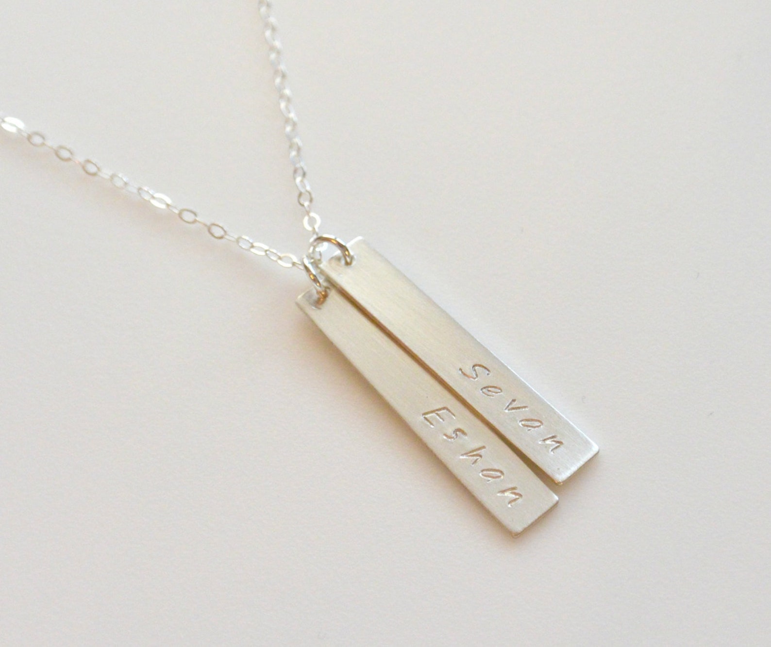 Silver Long Vertical Bar Necklace Layering Necklace SILVER - Etsy