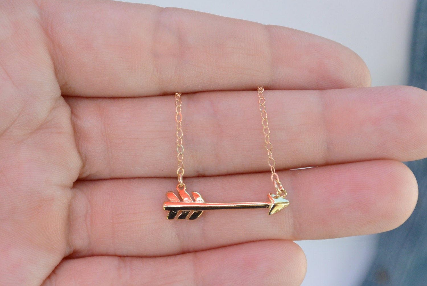 Arrow Necklace Best Friend Necklace Silver Gold or Rose | Etsy