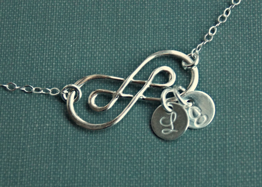 Personalized Double Infinity Necklace, Sterling SILVER Infinity ...