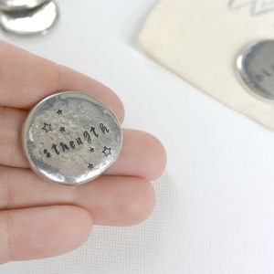Personalized Pocket Stone, Keepsake Gift, Affirmation Stone, Pewter ...