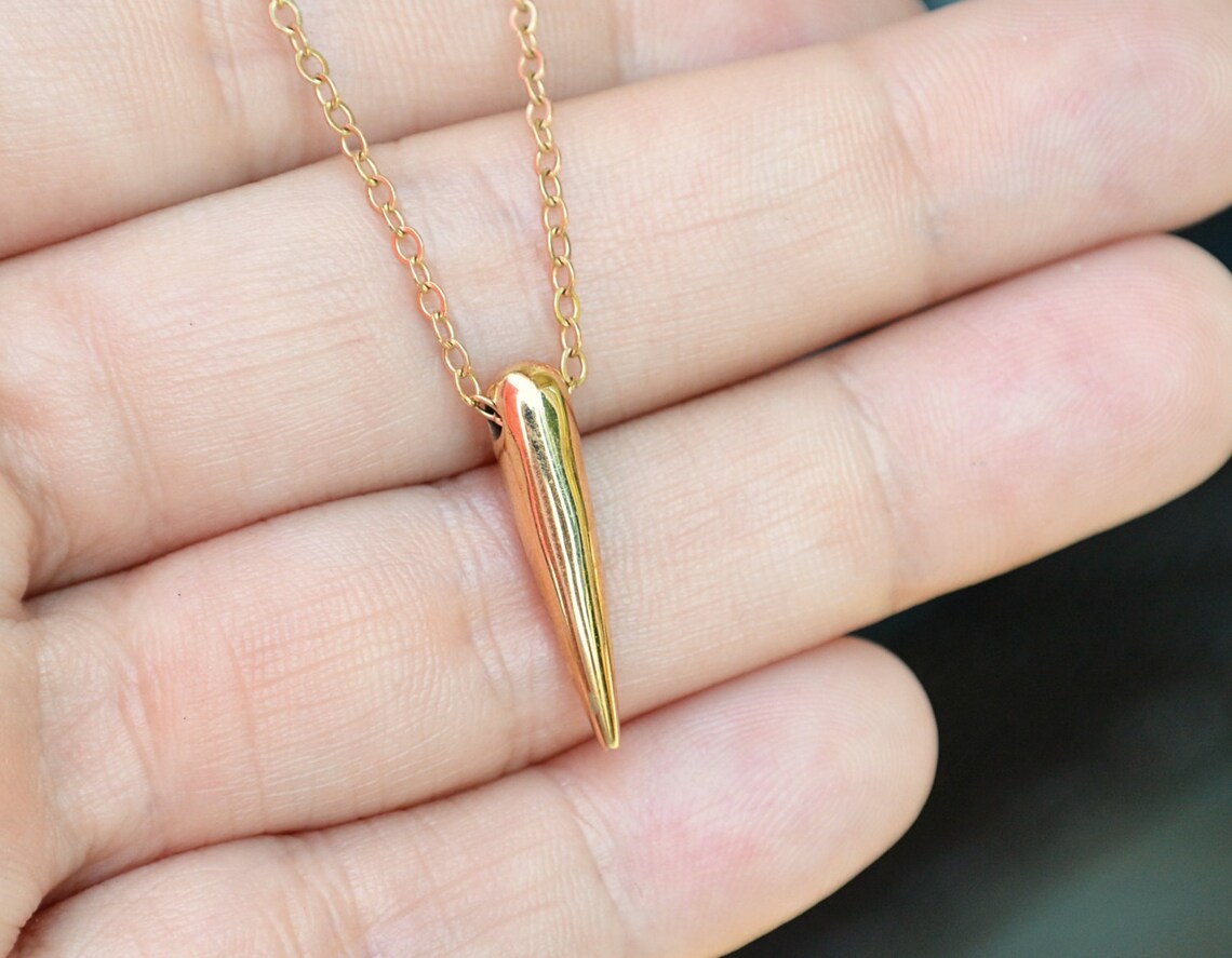 GOLD Spike Necklace/ Long Layered Spike Necklace/ Minimalist - Etsy