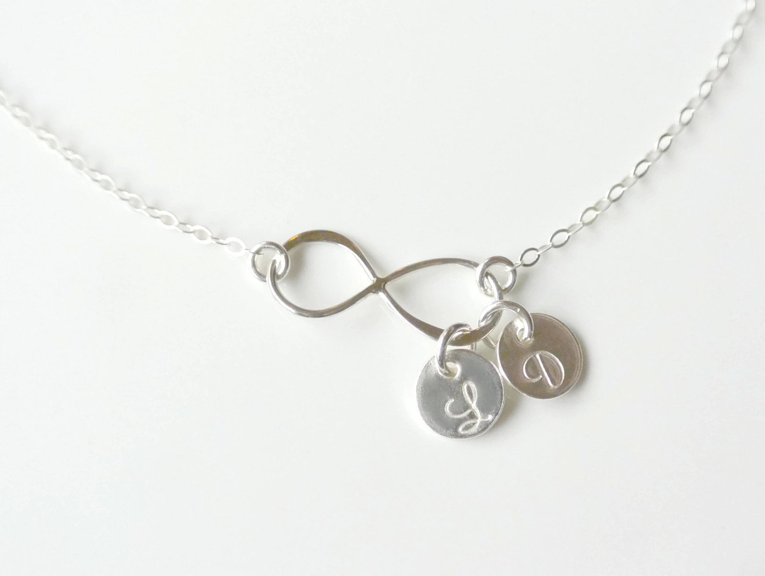 Personalized Infinity Necklace Sterling SILVER Infinity | Etsy