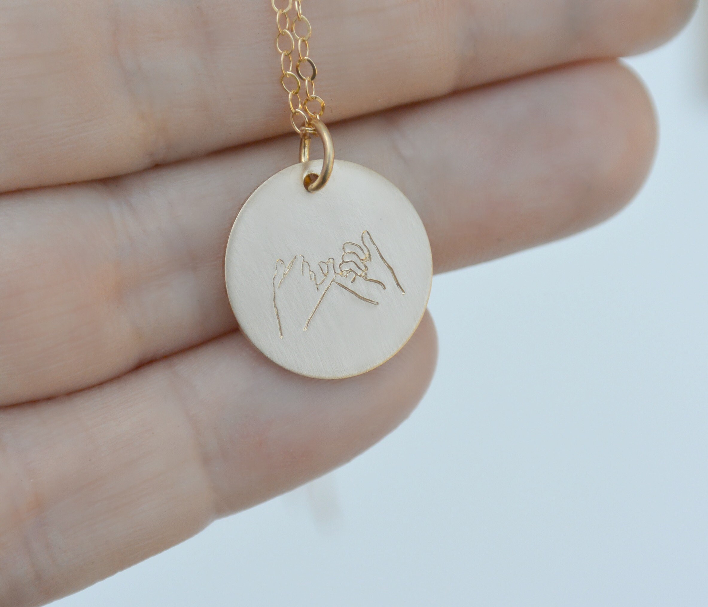 Hand Gesture Necklace Best Friends Sisters Jewelry ASL | Etsy