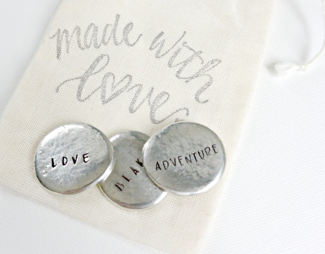 Personalized Pocket Stone, Keepsake Gift, Affirmation Stone, Pewter ...
