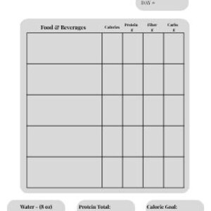 Daily Food Log Printable PDF | Calorie & Macro Tracker | Track Protein ...