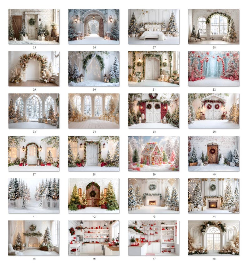 145 White Christmas Digital Backdrops: Festive Holiday Photography ...