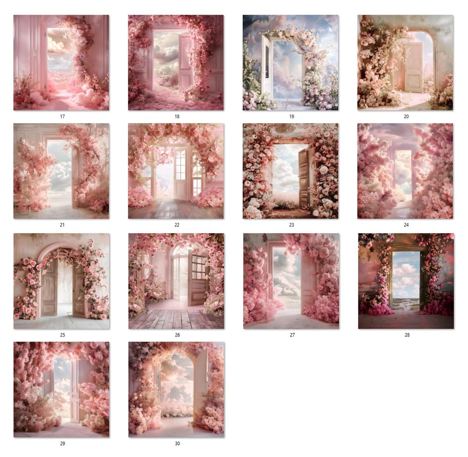 30 Floral Maternity Digital Backdrops: Pink Studio Photography ...