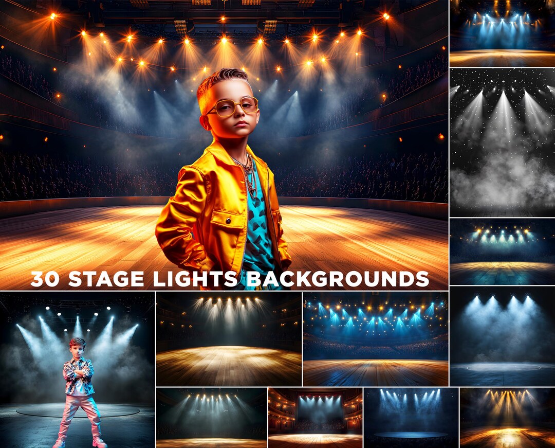 30 Stage Lights Digital Backdrops: Sports & Dance Photography (300 DPI ...