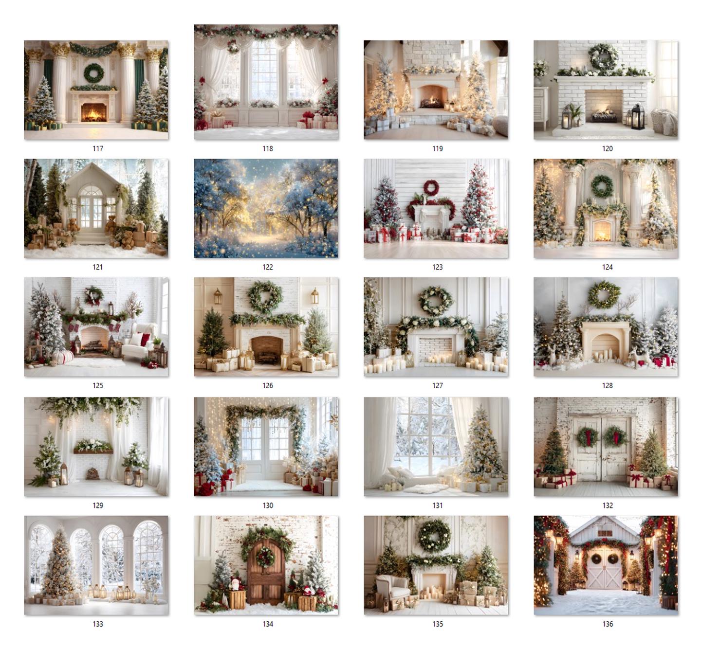 145 White Christmas Digital Backdrops: Festive Holiday Photography ...