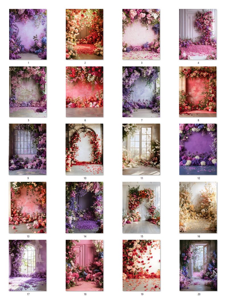 40 Floral Photography Backdrops: Maternity & Studio (digital Download ...