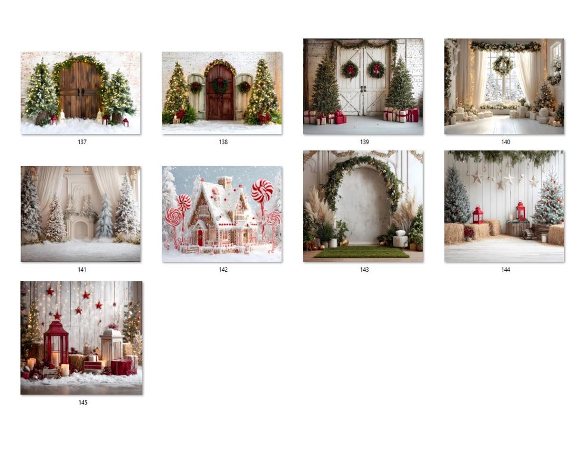 145 White Christmas Digital Backdrops: Festive Holiday Photography ...