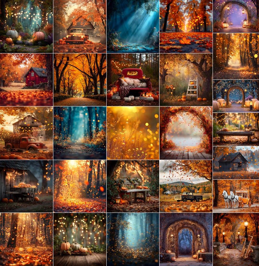 100 Autumn Photography Backdrops: Pumpkin, Truck, Barn, Horse, Fall ...