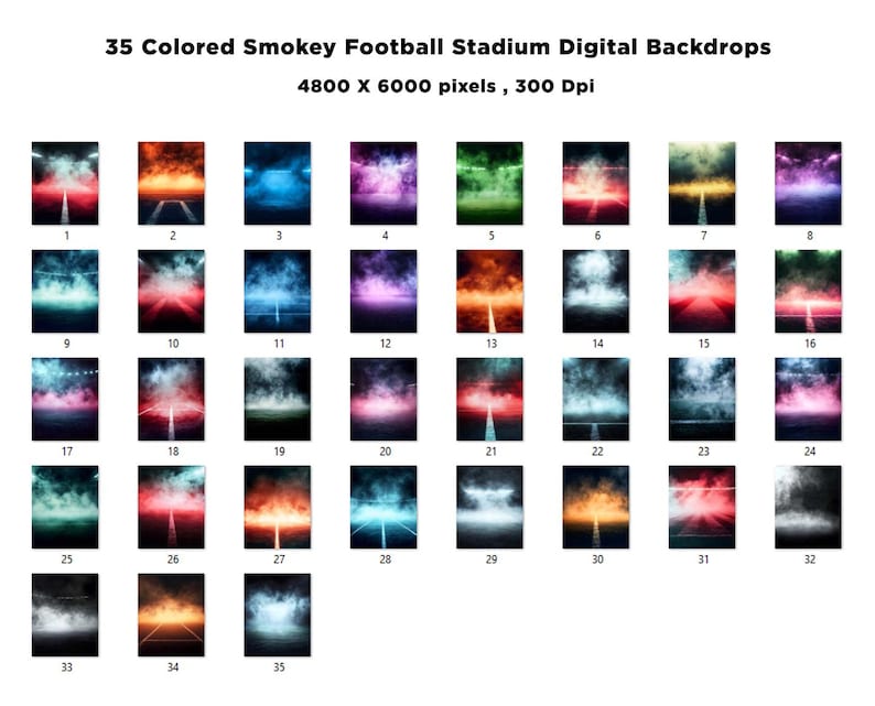 35 Smokey Football Stadium Digital Backdrops: Sports Photography Poster ...