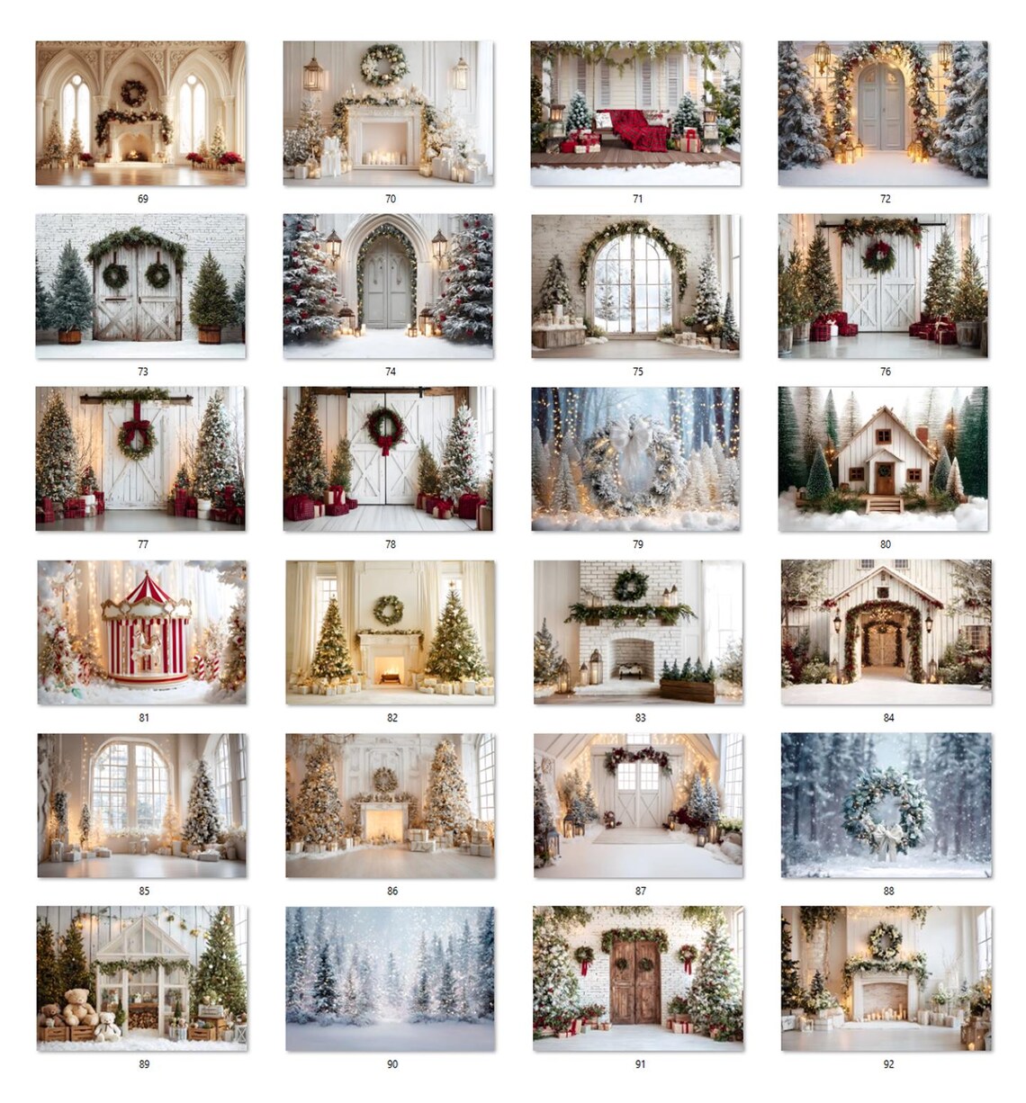 145 White Christmas Digital Backdrops: Festive Holiday Photography ...