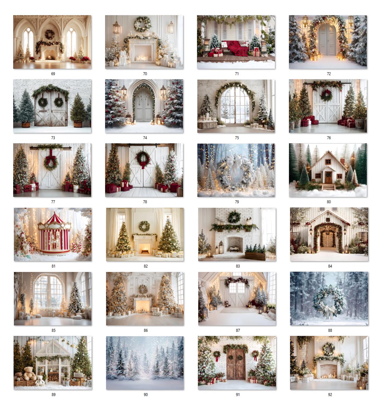 145 White Christmas Digital Backdrops: Festive Holiday Photography ...