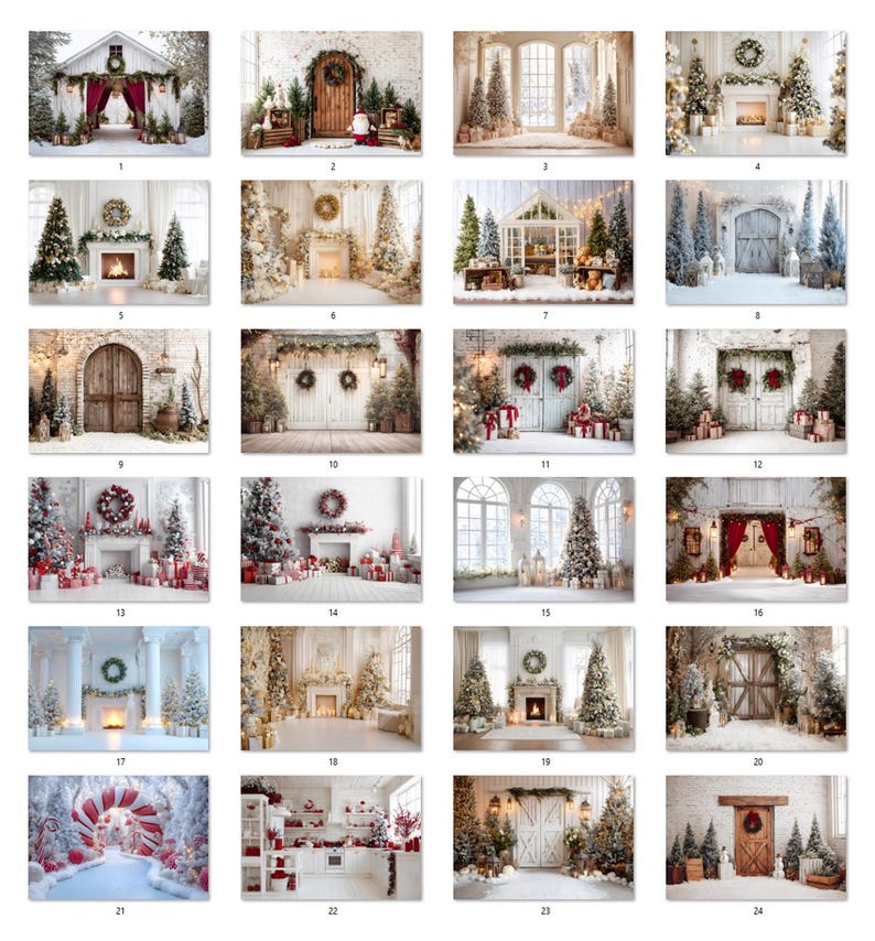 145 White Christmas Digital Backdrops: Festive Holiday Photography ...