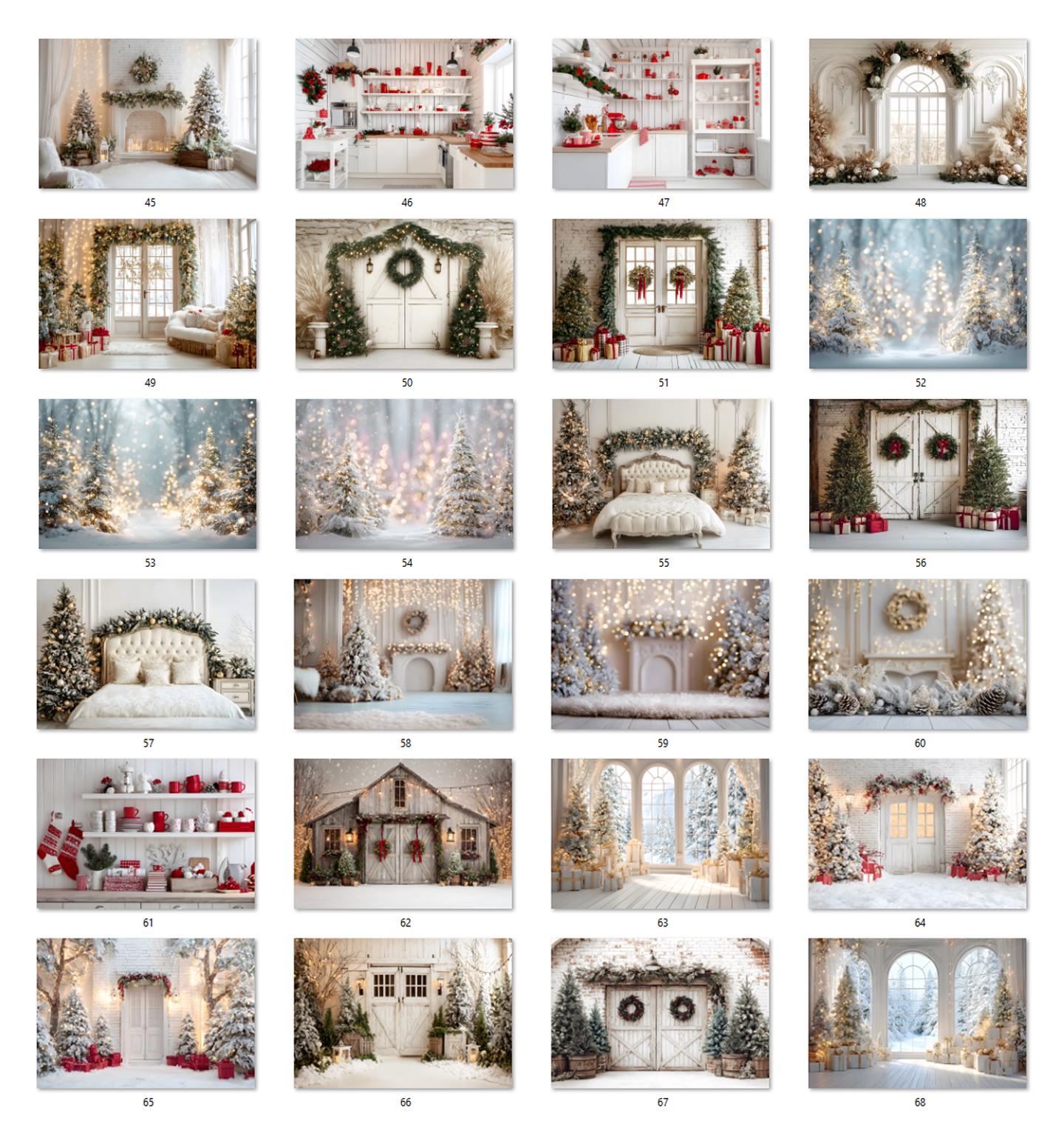 145 White Christmas Digital Backdrops: Festive Holiday Photography ...