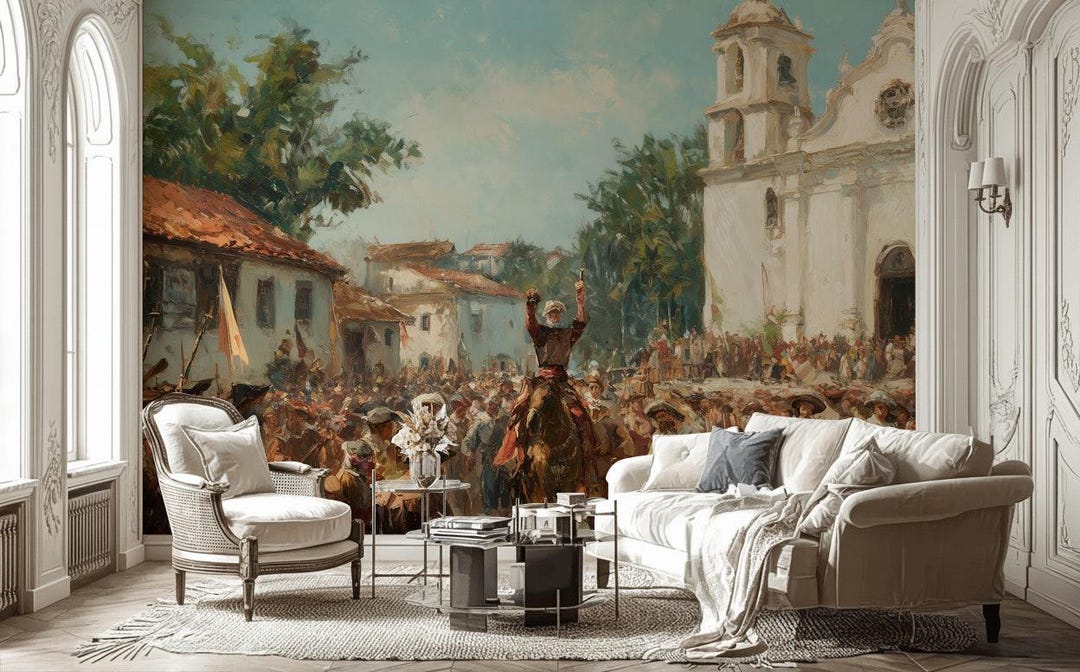 Historical Wallpaper Church Celebration Wall Mural - Etsy