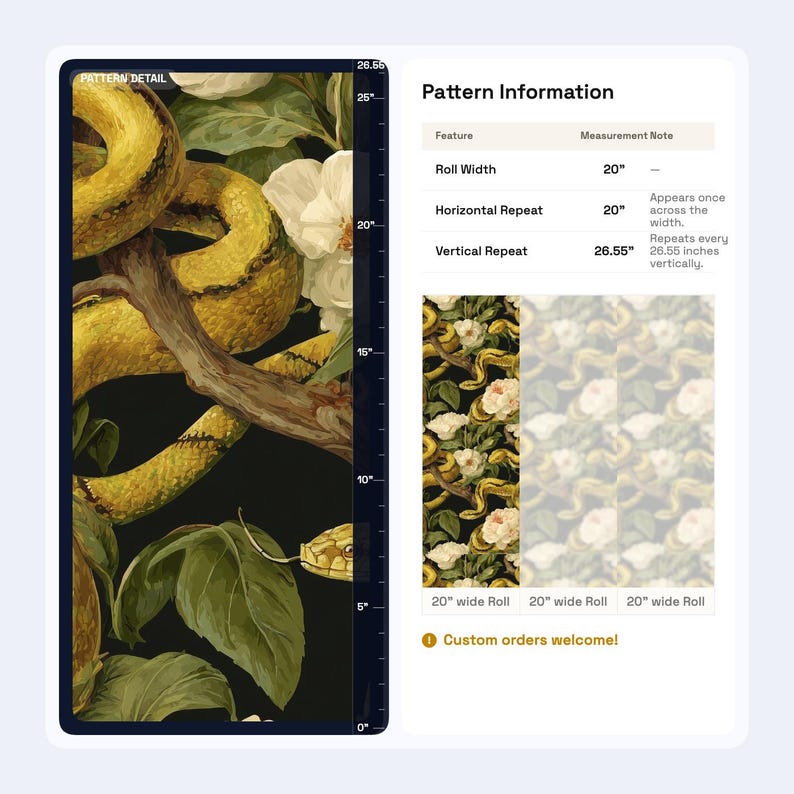 Vintage Snake Floral Wallpaper Dark Botanical Pattern Elegant Nature ...