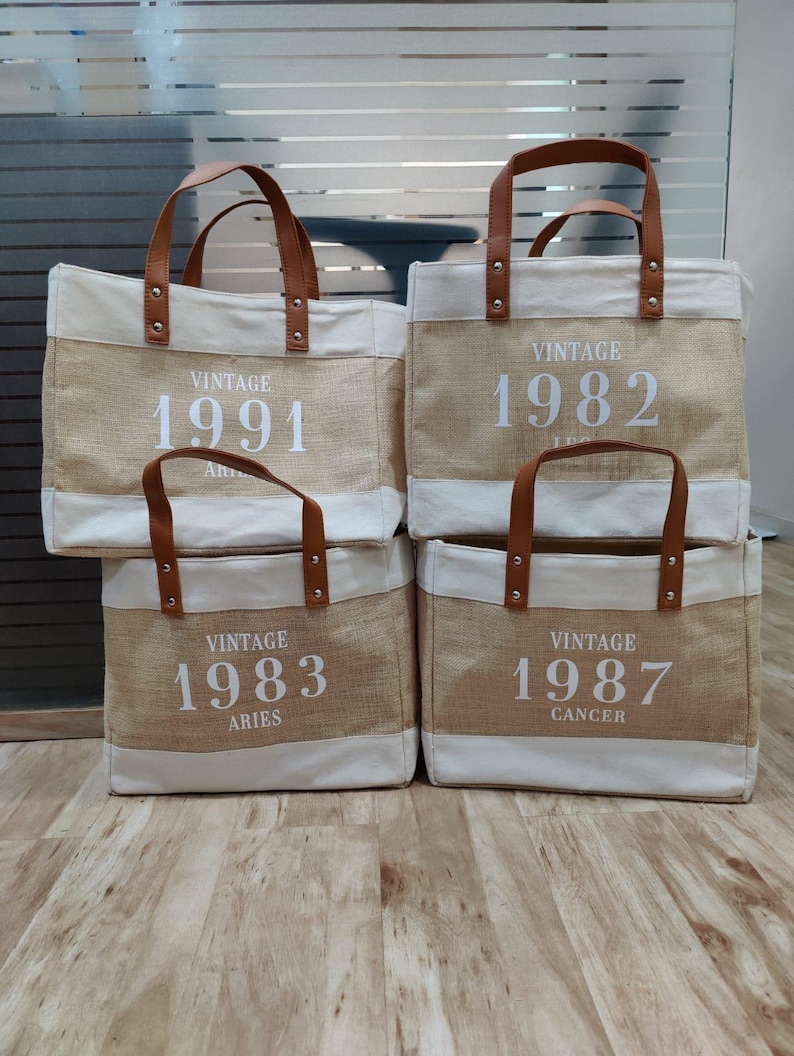 Personalized Jute Tote Bag | Large Teacher Gift, Stony Lake Design - Etsy