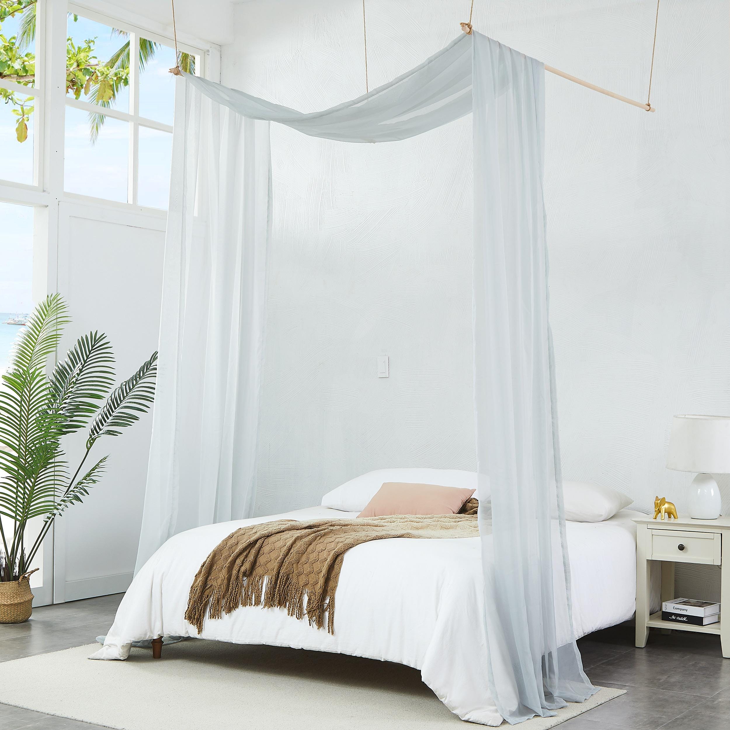 Voile Bed Canopy Curtains: Pre-hemmed Sheer Fabric - 55" Wide - Etsy