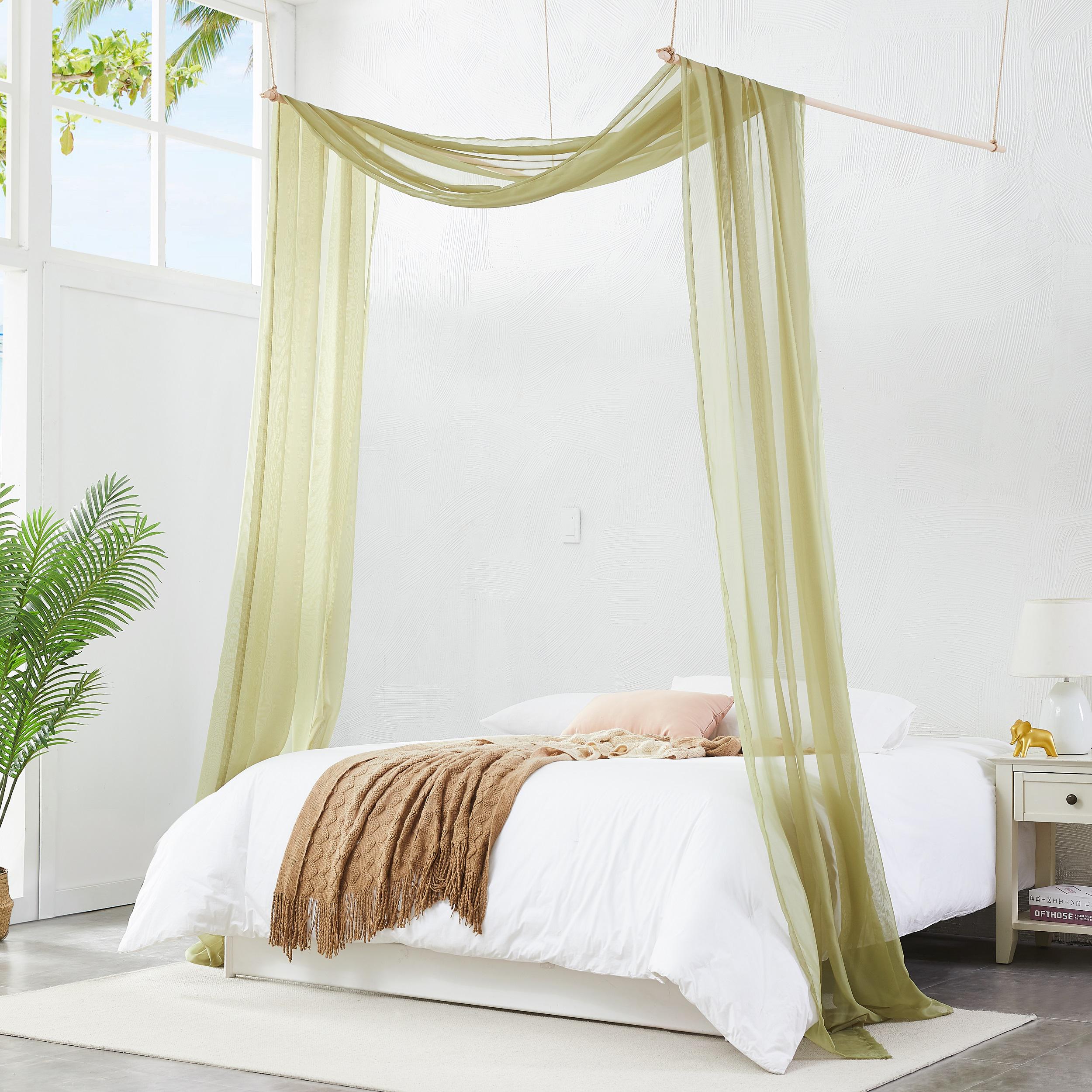 Voile Bed Canopy Curtains: Pre-hemmed Sheer Fabric - 55" Wide - Etsy
