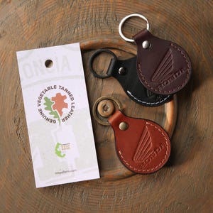 Motorcycle, Car, Leather Keychain Honda, Leather Initial Keychain ...