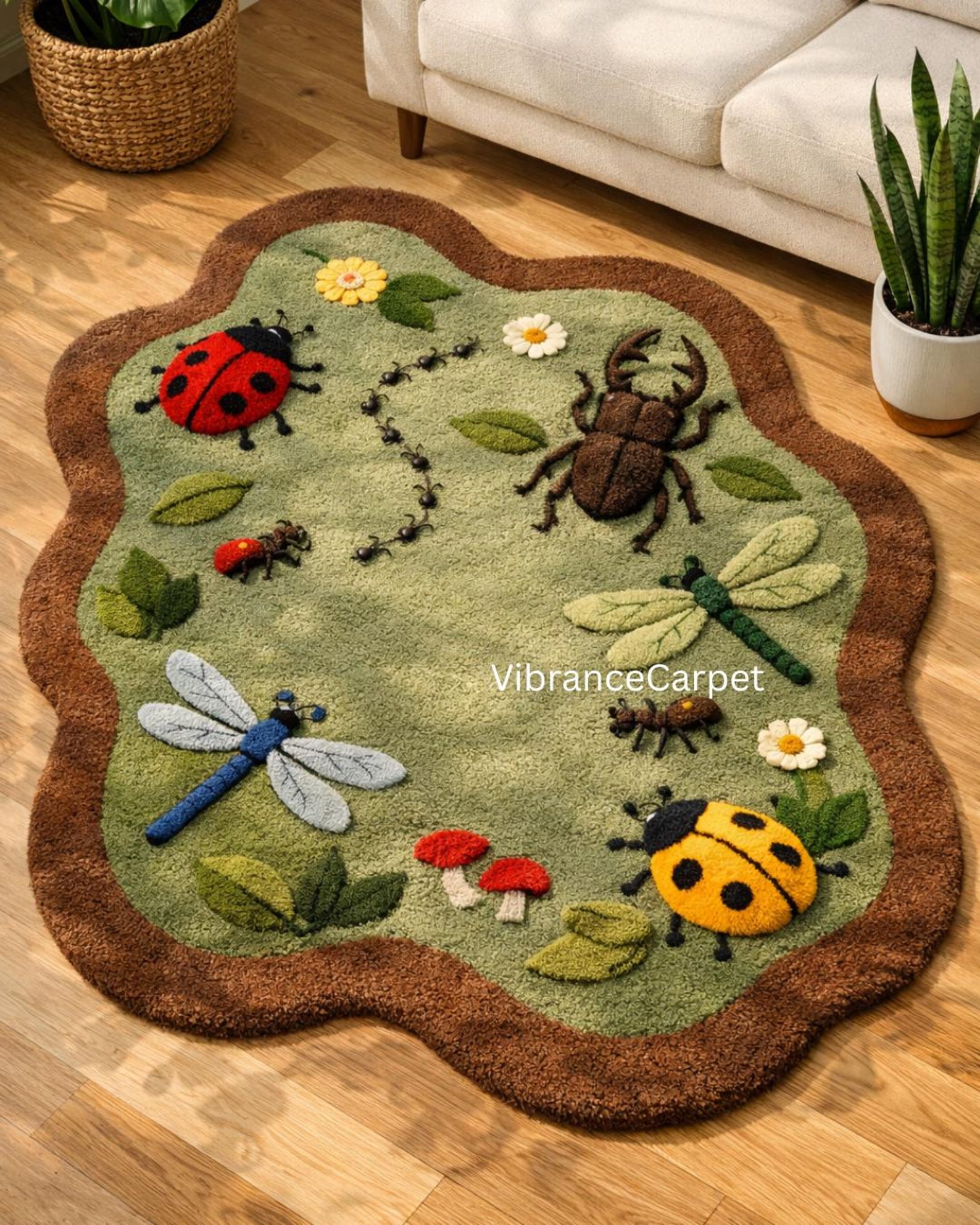 Educational Bug & Insect Rug – Hand-tufted Wool Kids Room Rug - Etsy