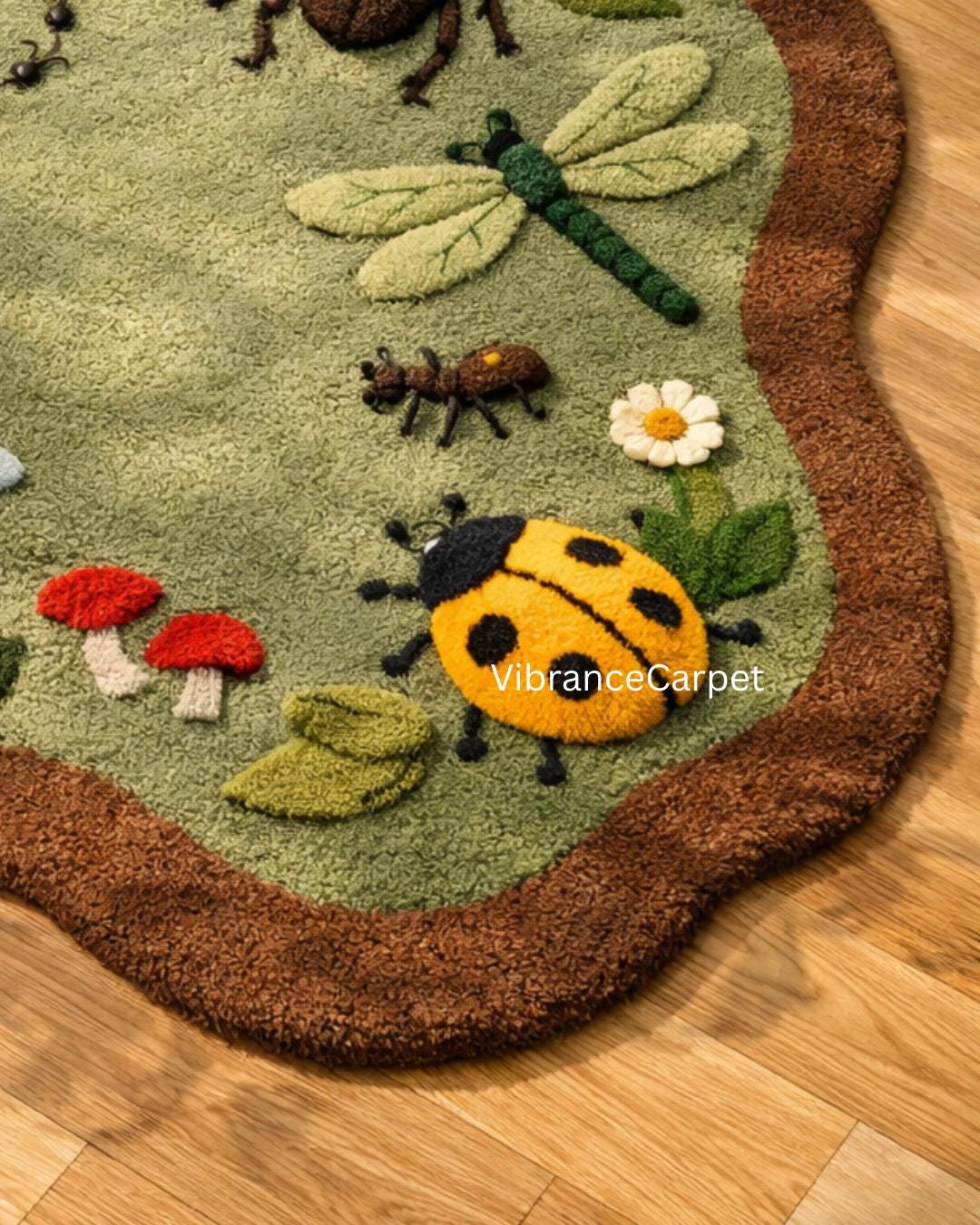 Educational Bug & Insect Rug – Hand-tufted Wool Kids Room Rug - Etsy