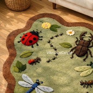 Educational Bug & Insect Rug – Hand-tufted Wool Kids Room Rug - Etsy