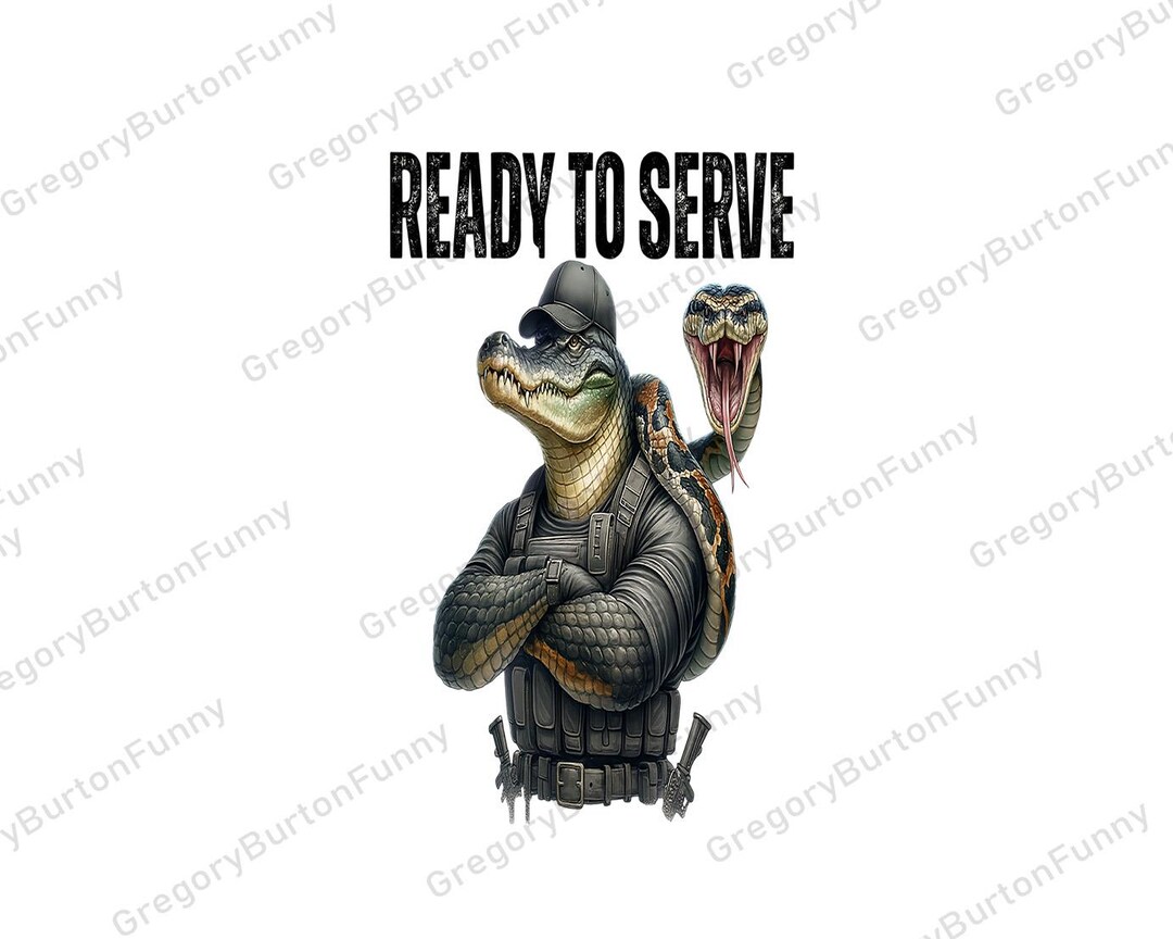Ready to Serve PNG, Tactical Alligator and Snake Clipart, Funny ...
