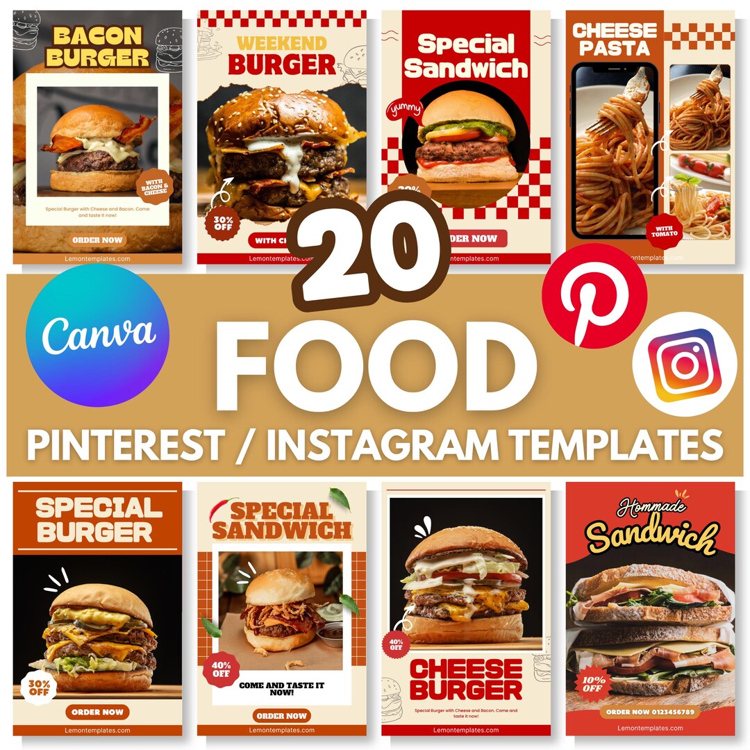 20 Pinterest Fast Food Pin Templates: Fast Food Pinterest Pin Designs ...