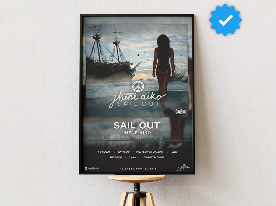 Jhené Aiko - Sail Out Album Poster: R&B Music Wall Art (digital ...