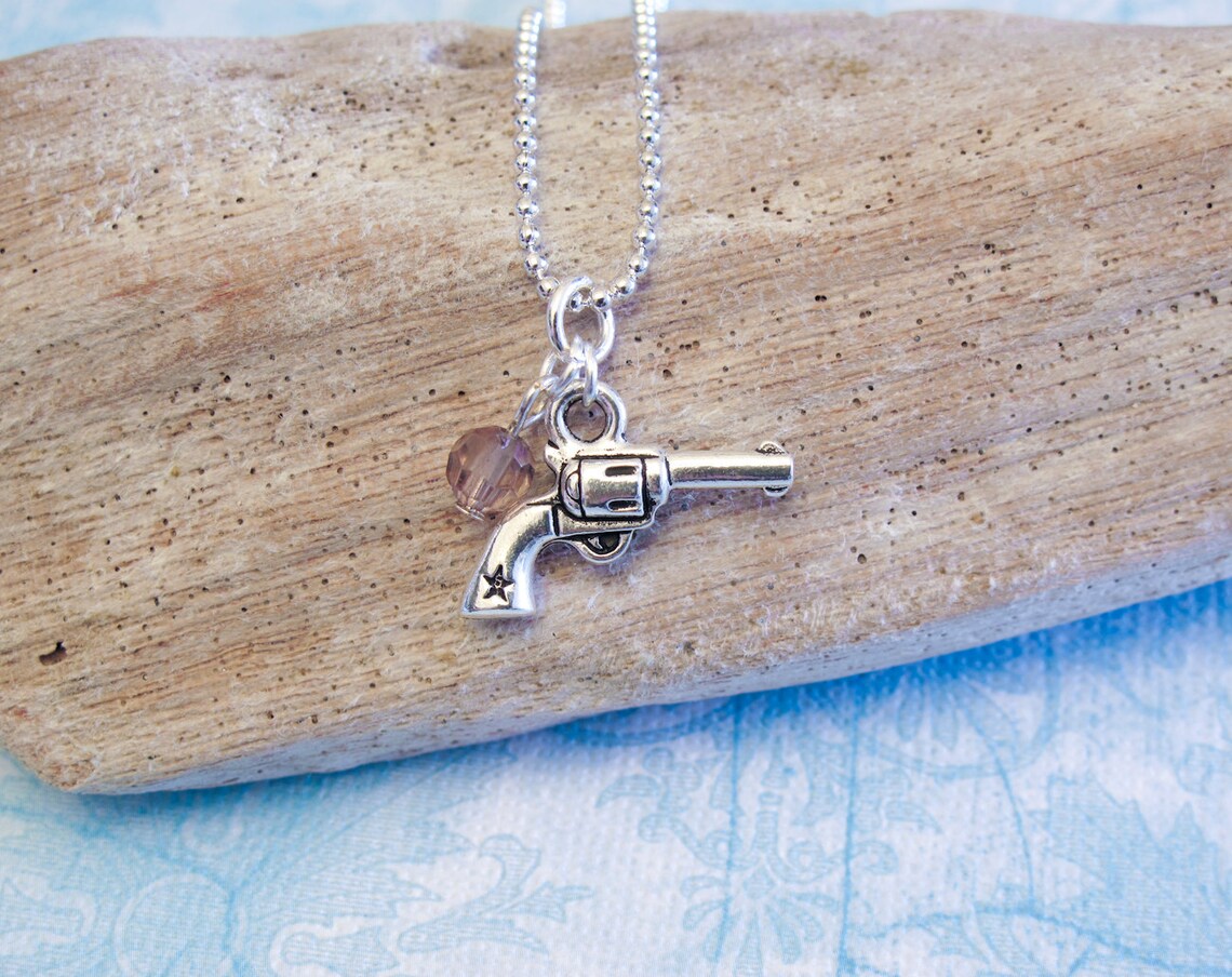 Gun Necklace Silver Handgun Necklace Made in USA - Etsy