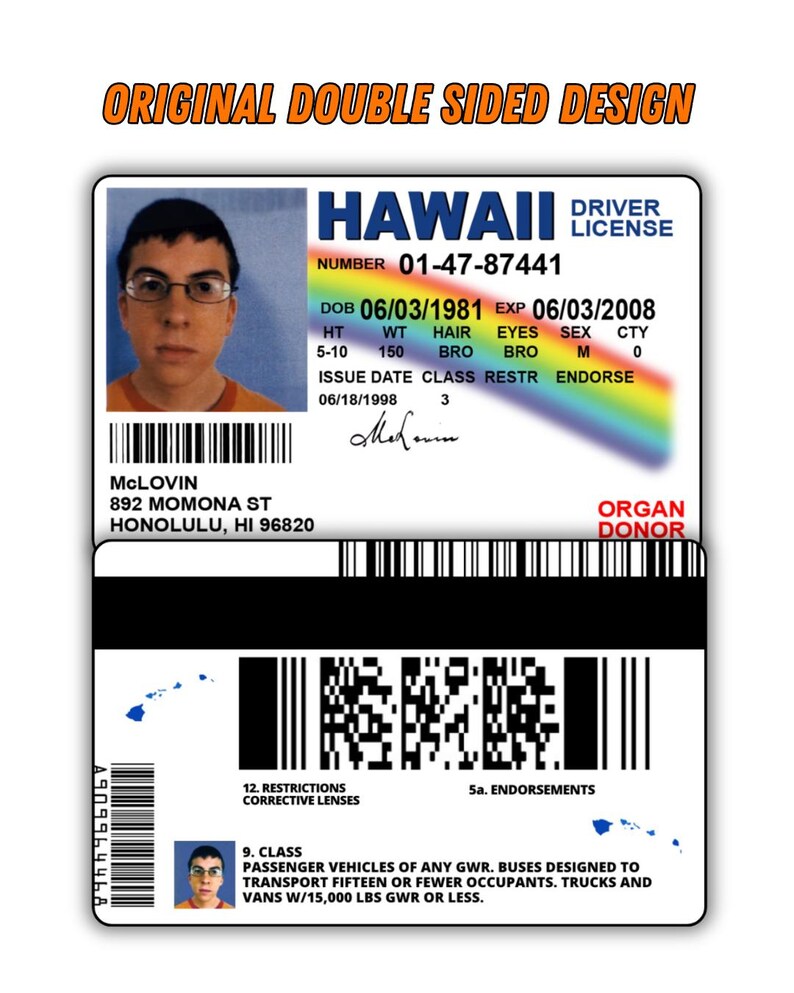 Pack of 3 Mclovin ID Driver License Superbad/prank Items/fake ID ...