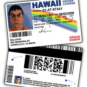 Pack of 3 Mclovin ID Driver License Superbad/prank Items/fake ID ...