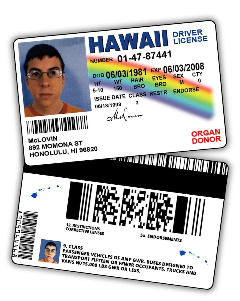 Pack of 3 Mclovin ID Driver License Superbad/prank Items/fake ID ...