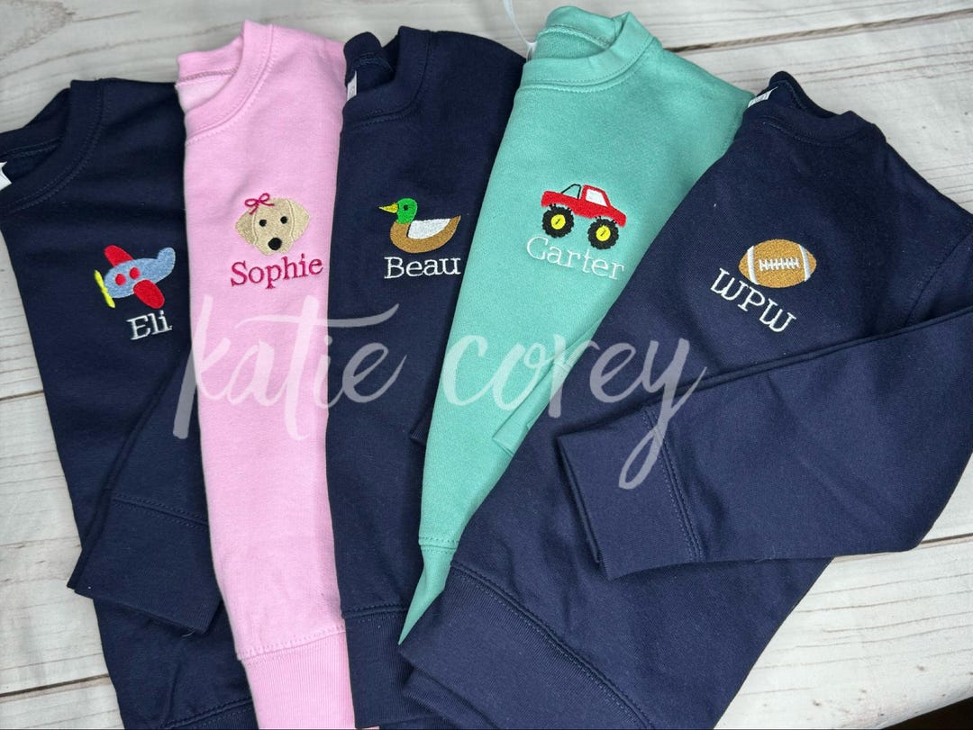 Boys Girls Mini Monogram Sweatshirt/crewneck/monogram Boys Shirt ...