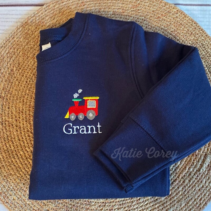 Train Sweater Embroidered - Etsy